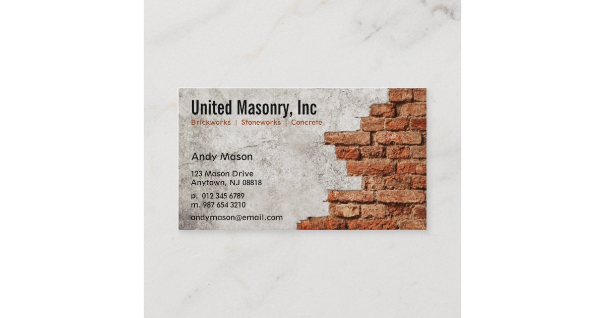 Stone Masonry business cards | Zazzle