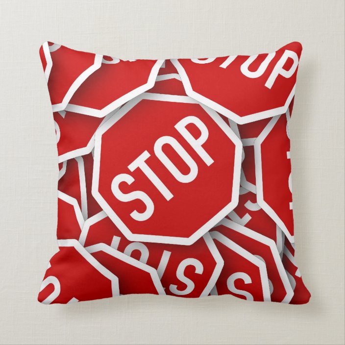 Stop Sign Throw Pillow | Zazzle.ca
