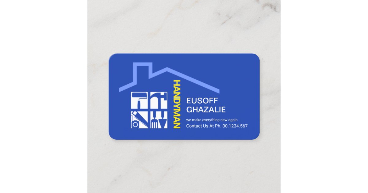 Stylish Handyman Tools Rooftop Business Card | Zazzle