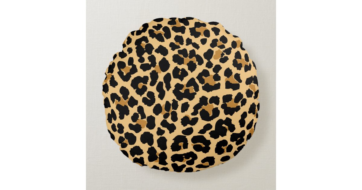 Stylish Leopard Print Round Throw Pillow | Zazzle