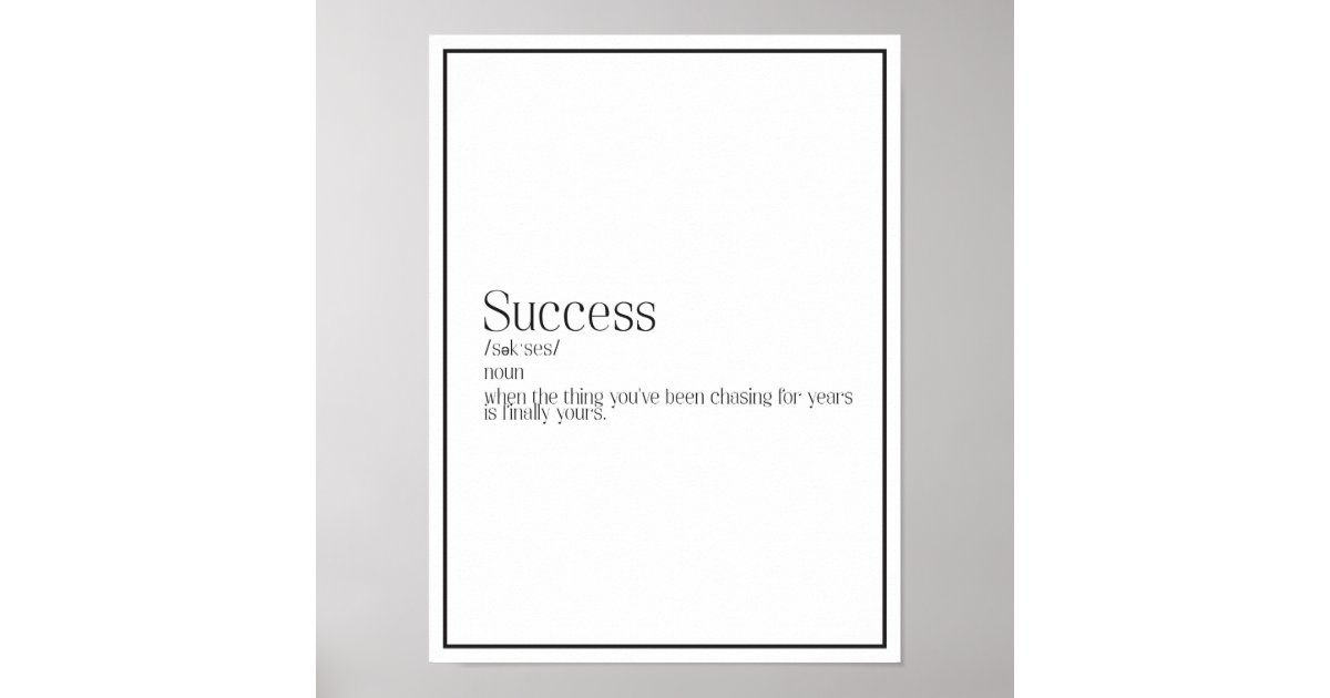 Success Definition Word Art Poster | Zazzle