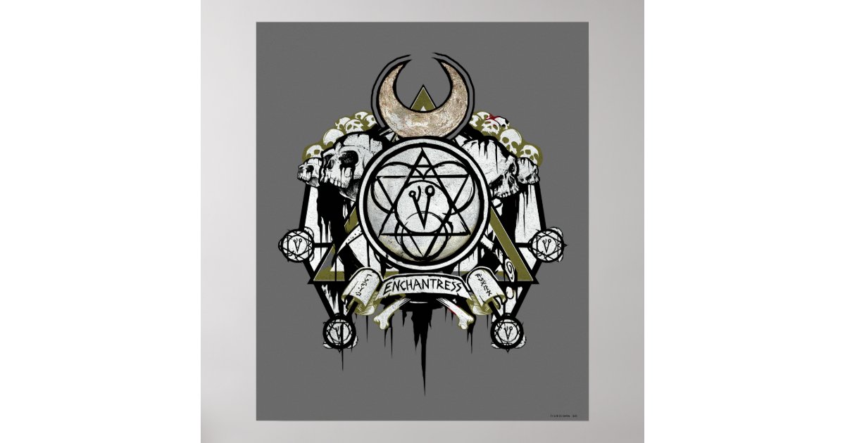 Suicide Squad | Enchantress Symbols Tattoo Art Poster | Zazzle