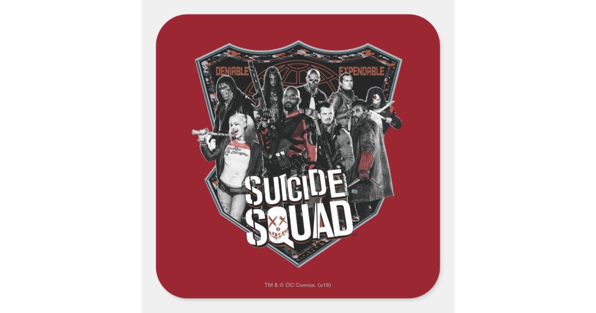 Suicide Squad | Group Badge Photo Square Sticker | Zazzle