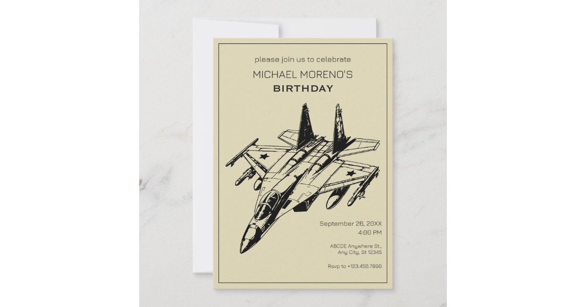 Sukhoi Aircraft Birthday Invitation | Zazzle