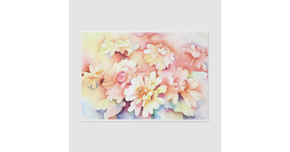 Summertime Pastel Floral Tissue Paper | Zazzle