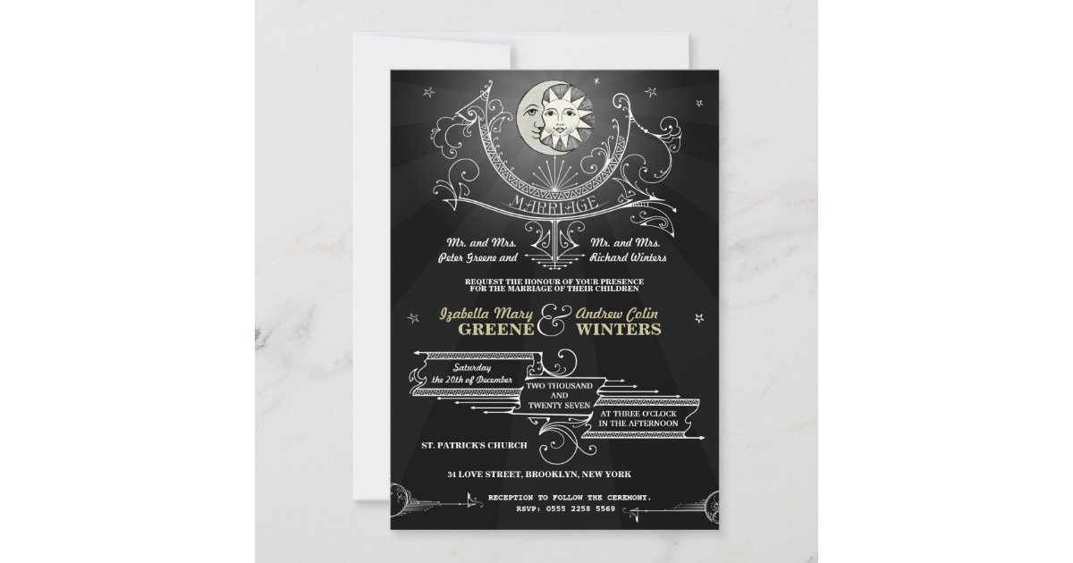 Sun and Moon Wedding Invitation | Zazzle