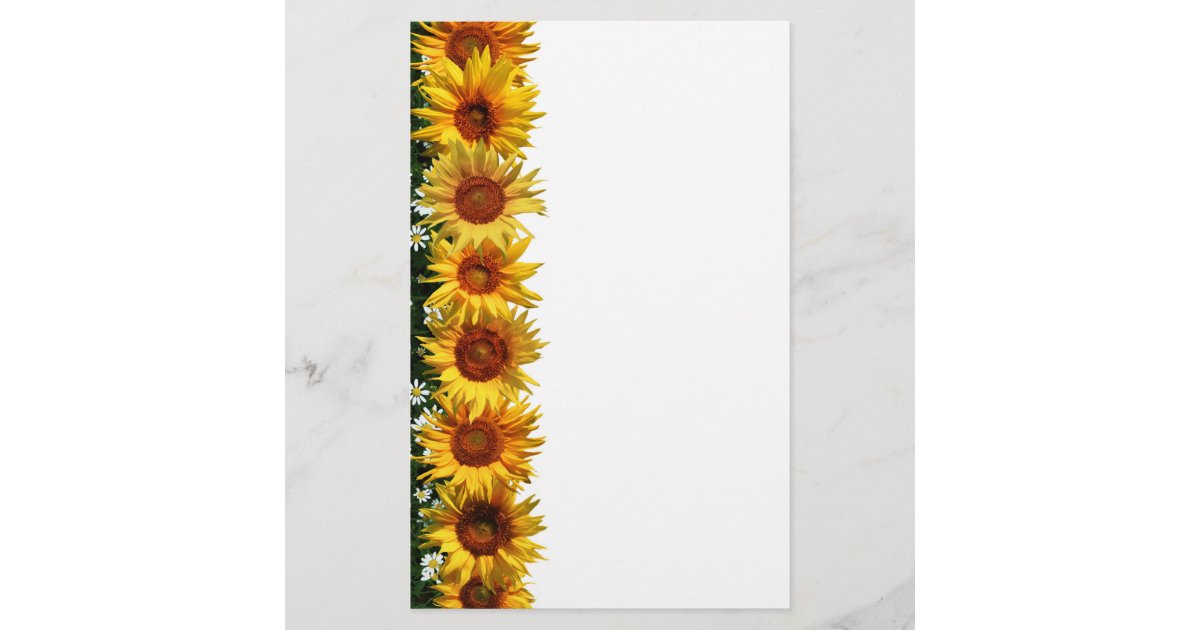 Sunflower Border Stationery | Zazzle