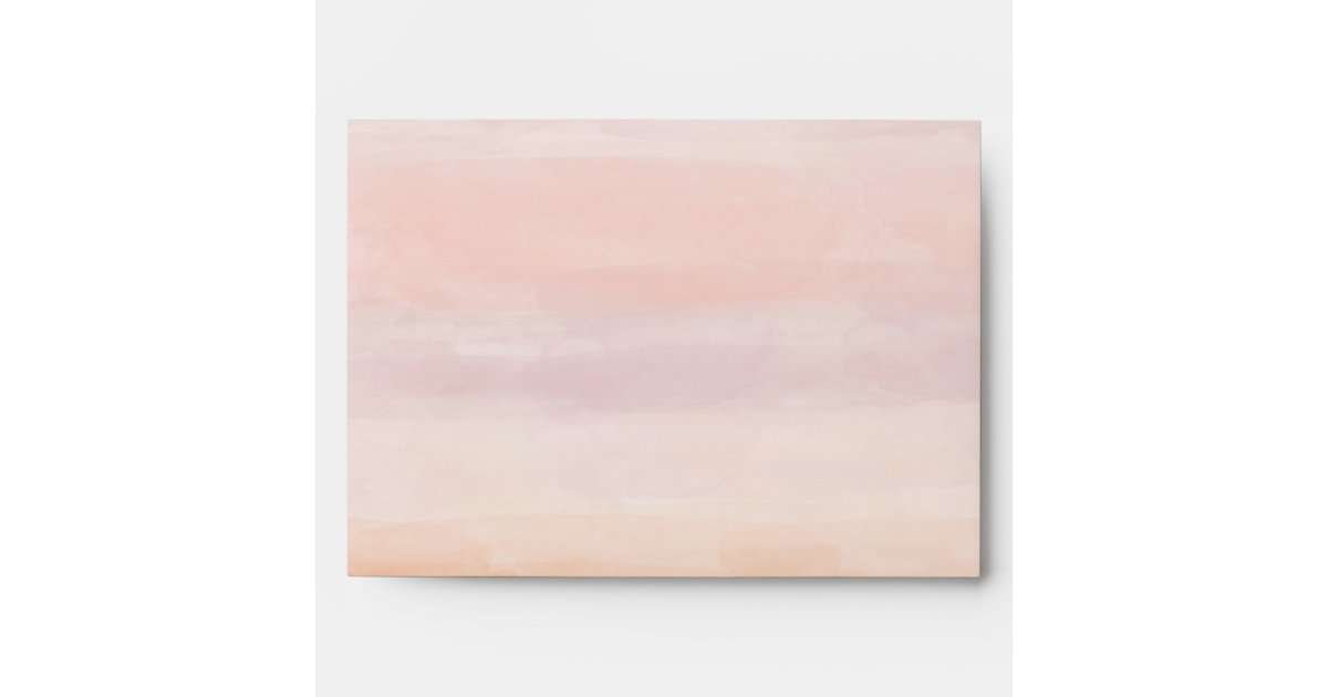 Sunrise Peach Blush Pink Tie Dye Watercolor Ombre Envelope | Zazzle