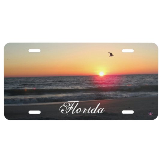 Sunset -Florida - Ocean - Travel License Plate | Zazzle.ca