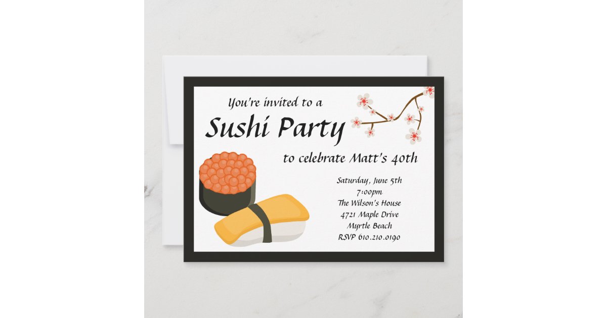 Sushi Party Invitation | Zazzle