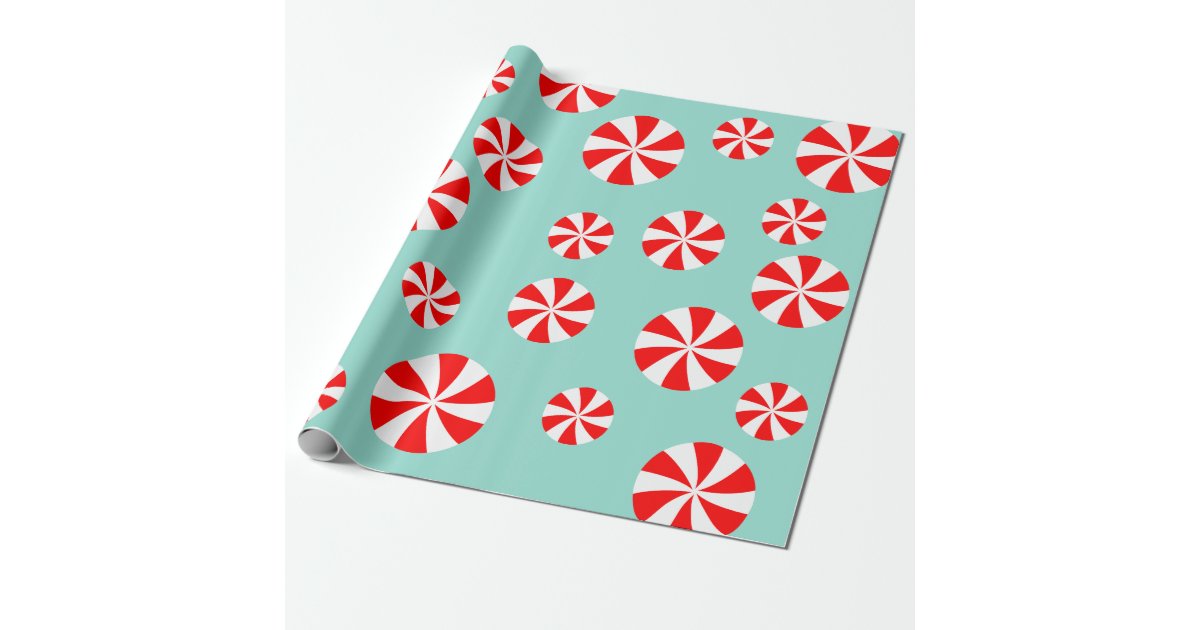 Sweet Christmas | Peppermint Candy Holiday Wrapping Paper | Zazzle