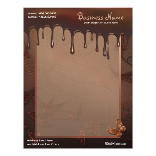 Sweet Indulgence Chocolate Letterhead Template | Zazzle