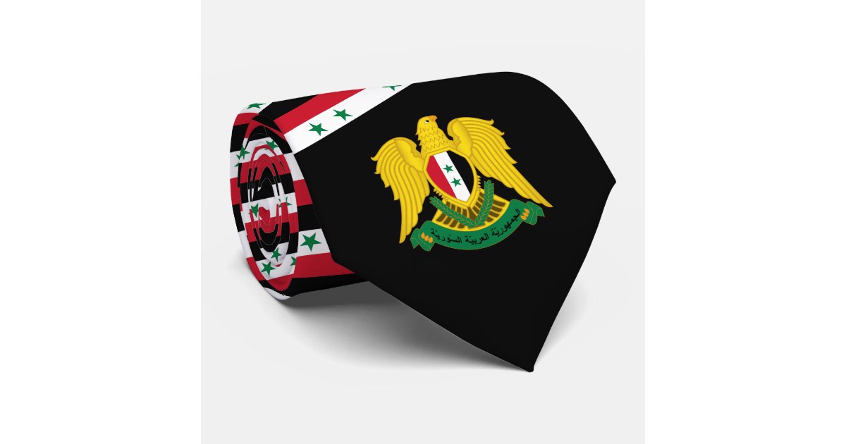 Syrian Flag & Coat of Arms, Flag of Syria Tie | Zazzle