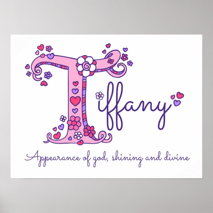 T Tiffany initial doodle art name meaning Poster | Zazzle.ca