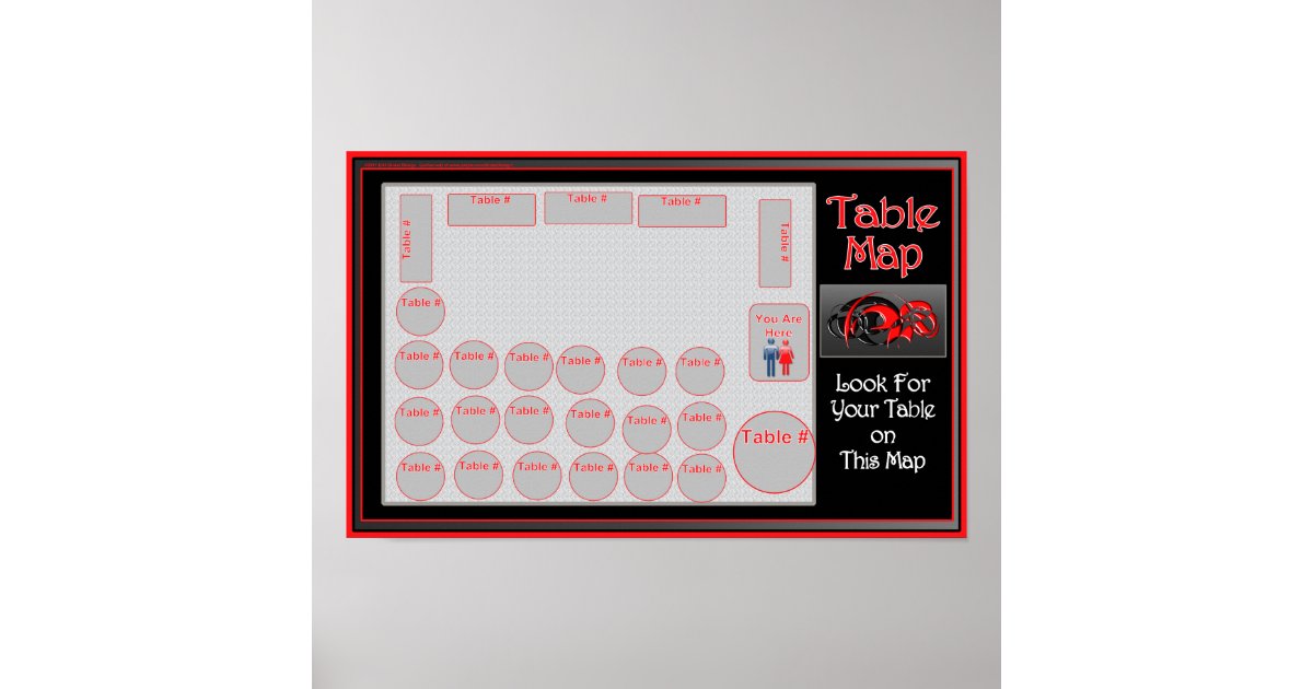 Table Location Map (horizontal) Poster | Zazzle