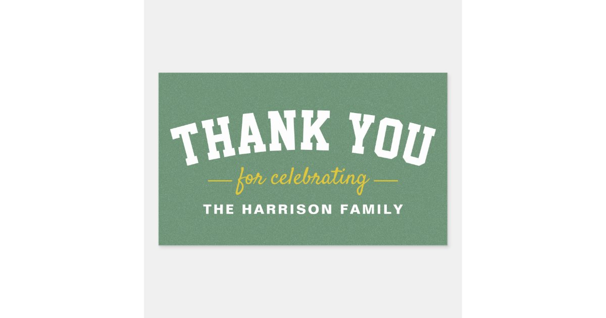 Tailgate baby shower sporty yellow thank you sticker | Zazzle