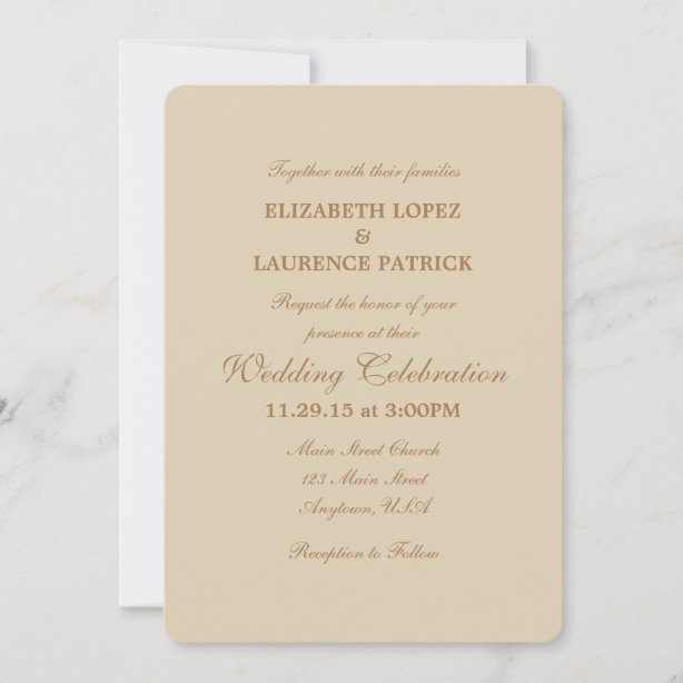 Beige Wedding Invitations & Announcements | Zazzle CA