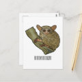 Tarsier cartoon illustration postcard | Zazzle