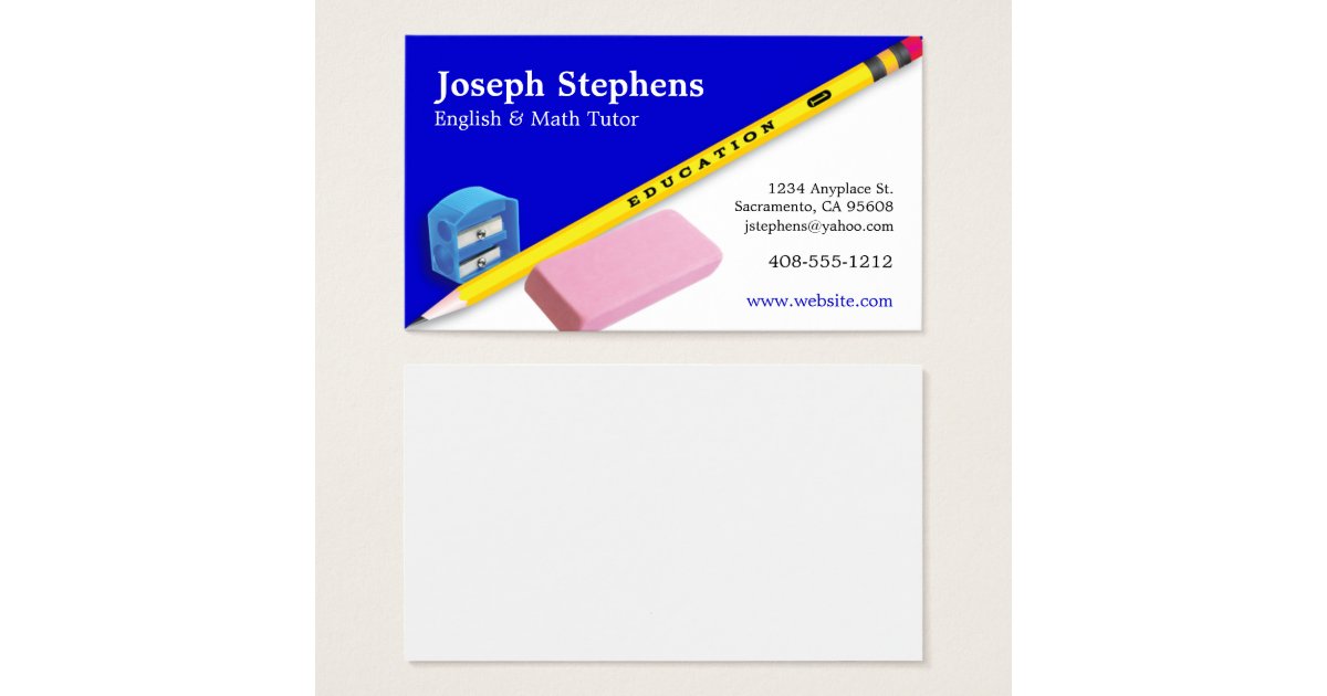 Teacher Mentor Or Tutor Business Card Zazzle