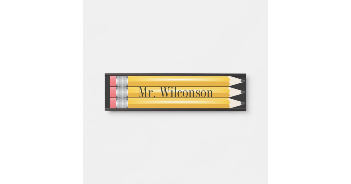 Teacher Student Pencils Nameplate Wall Desk Sign | Zazzle