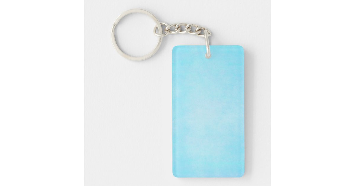 Teal Blue Light Watercolor Template Blank Keychain | Zazzle