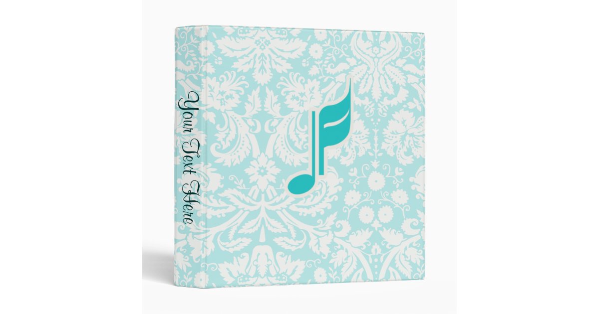 Teal Music Note Binder | Zazzle