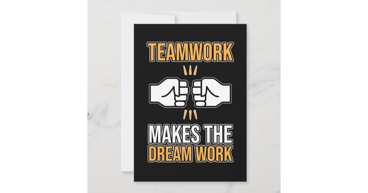 Team Work Makes Dream Work Employee Appreciation G Thank You Card | Zazzle