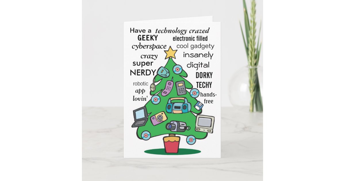 technology digital geeky christmas holiday card | Zazzle.ca