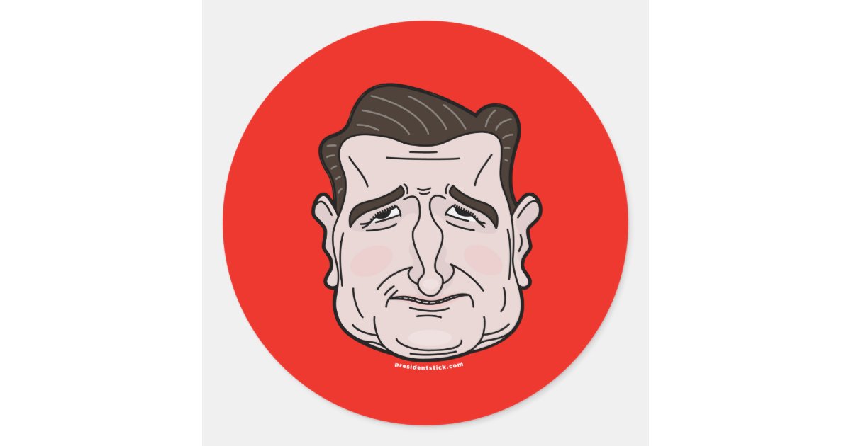 Ted Cruz Cartoon Face Sticker | Zazzle