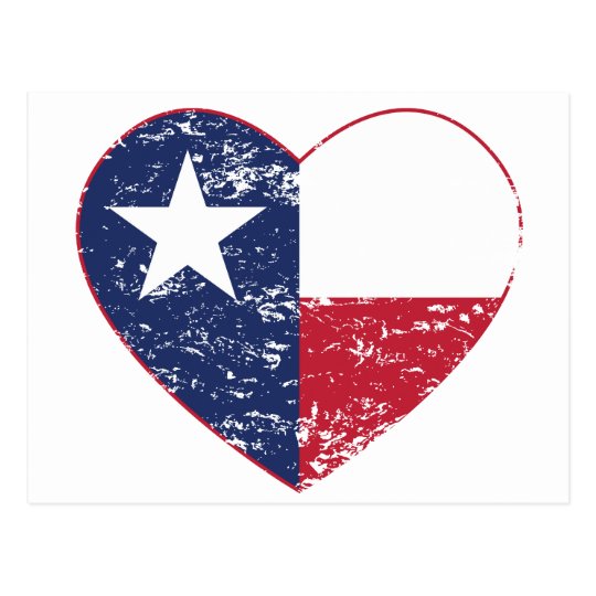 Texas Flag Heart Distressed Postcard | Zazzle.ca