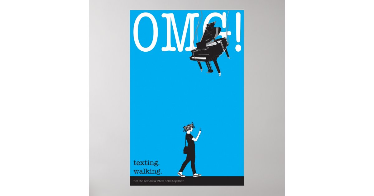 texting. walking. poster | Zazzle