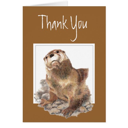 Thank You, Appreciation, Cute River Otter, Animal Card | Zazzle