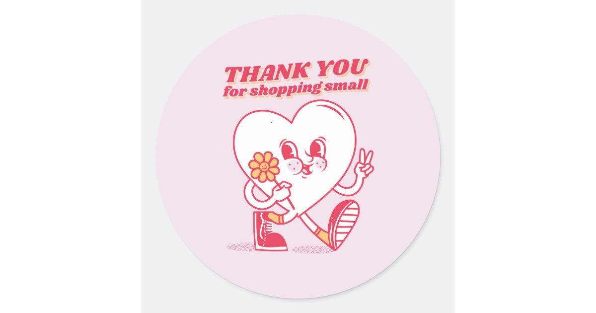 Thank you for shopping small sticker | Zazzle
