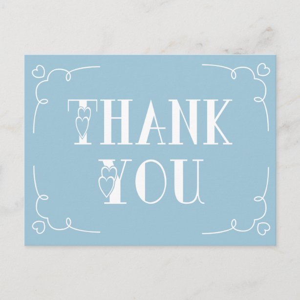 Sky Blue Postcards Thank You Cards | Zazzle CA