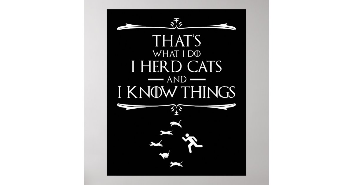 That's What I Do - I Herd Cats And I Know Things Poster | Zazzle