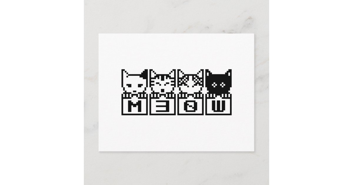 THE 8-BIT CATS M30W POSTCARD | Zazzle
