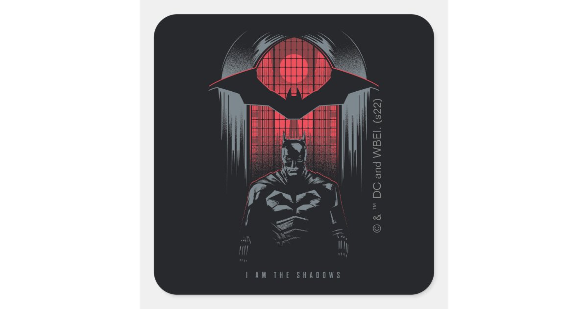 The Batman Window Pane Outline Square Sticker | Zazzle