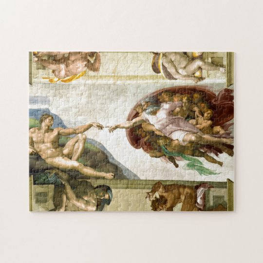 The Creation of Adam by Michelangelo Fine Art Jigsaw Puzzle | Zazzle.ca