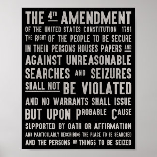Fourth Amendment Posters | Zazzle Canada