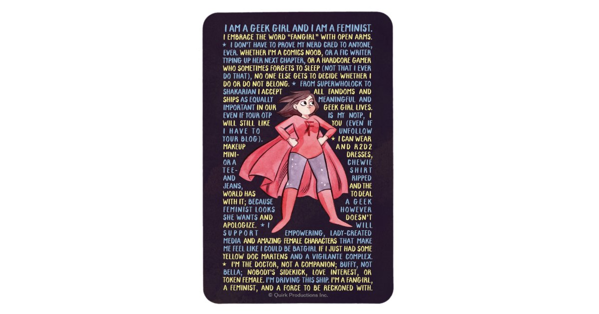 The Geek Girl’s Litany for Feminism Magnet | Zazzle