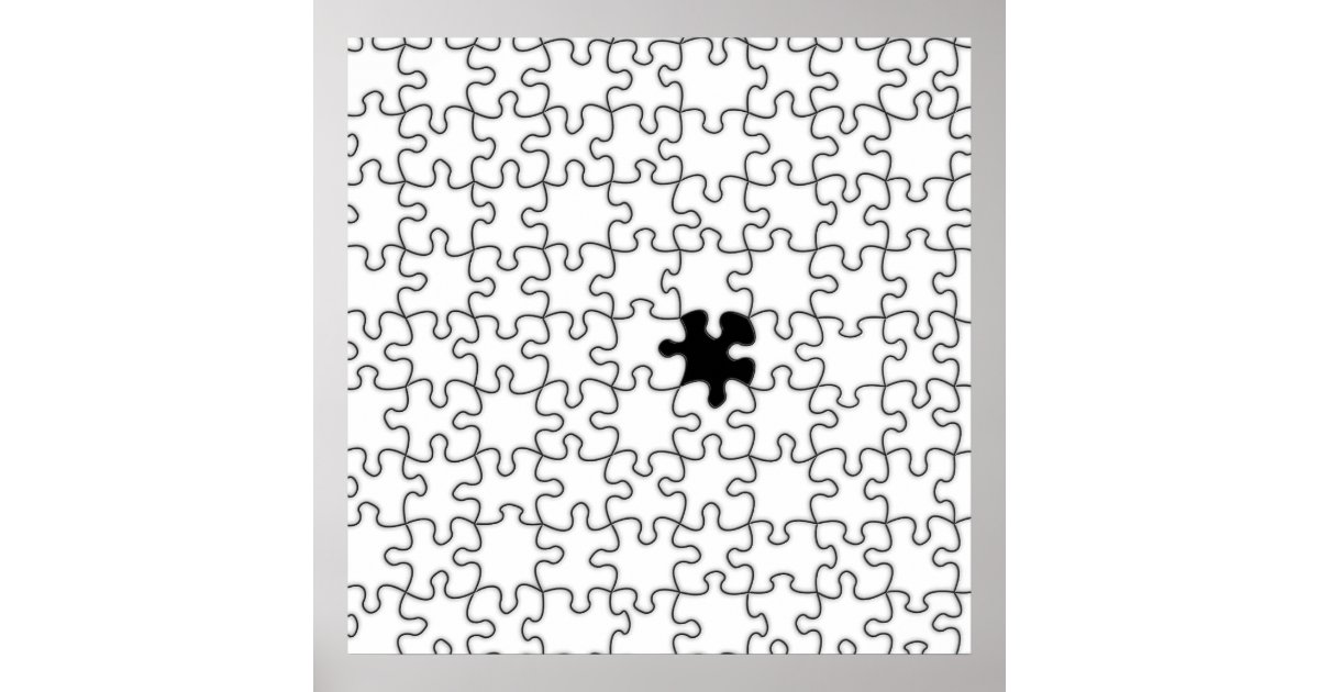 The Missing Puzzle Piece Background Template Poster | Zazzle
