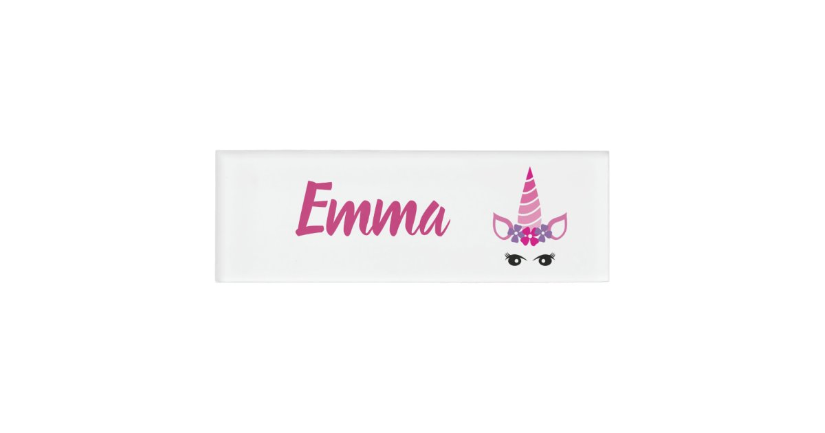 The Pink Unicorn Name Tag | Zazzle