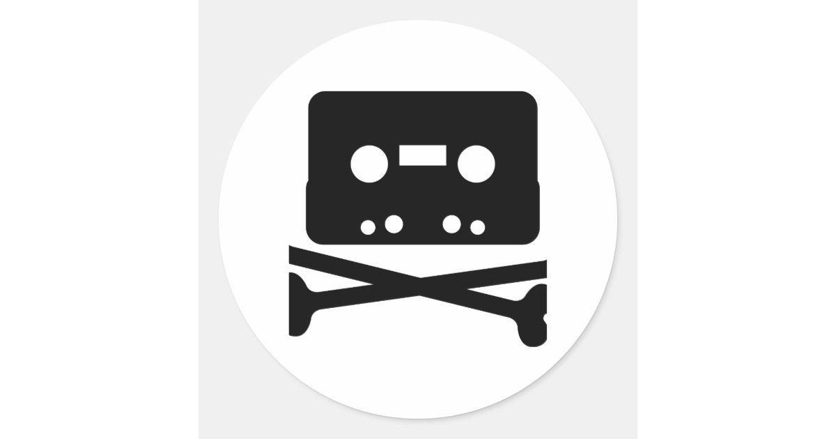 The Pirate Bay Tape Logo Classic Round Sticker | Zazzle