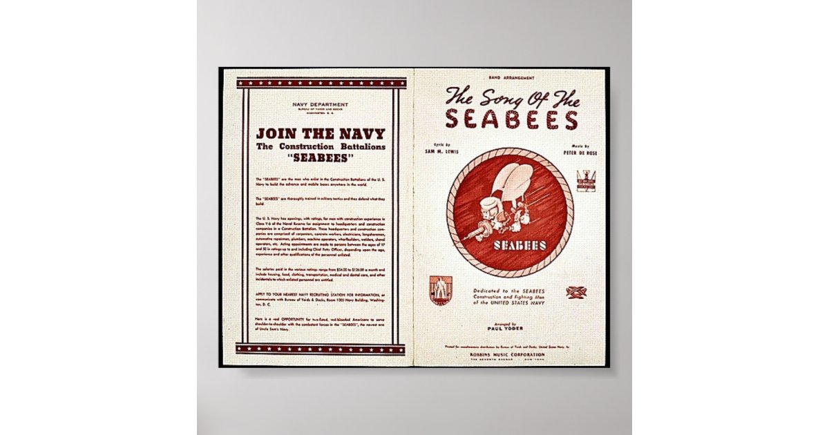 The Song Of The Seabees Poster | Zazzle