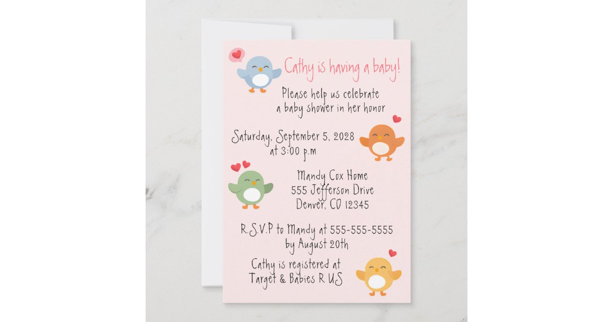 The Twitter in Town Baby Shower Invitation | Zazzle