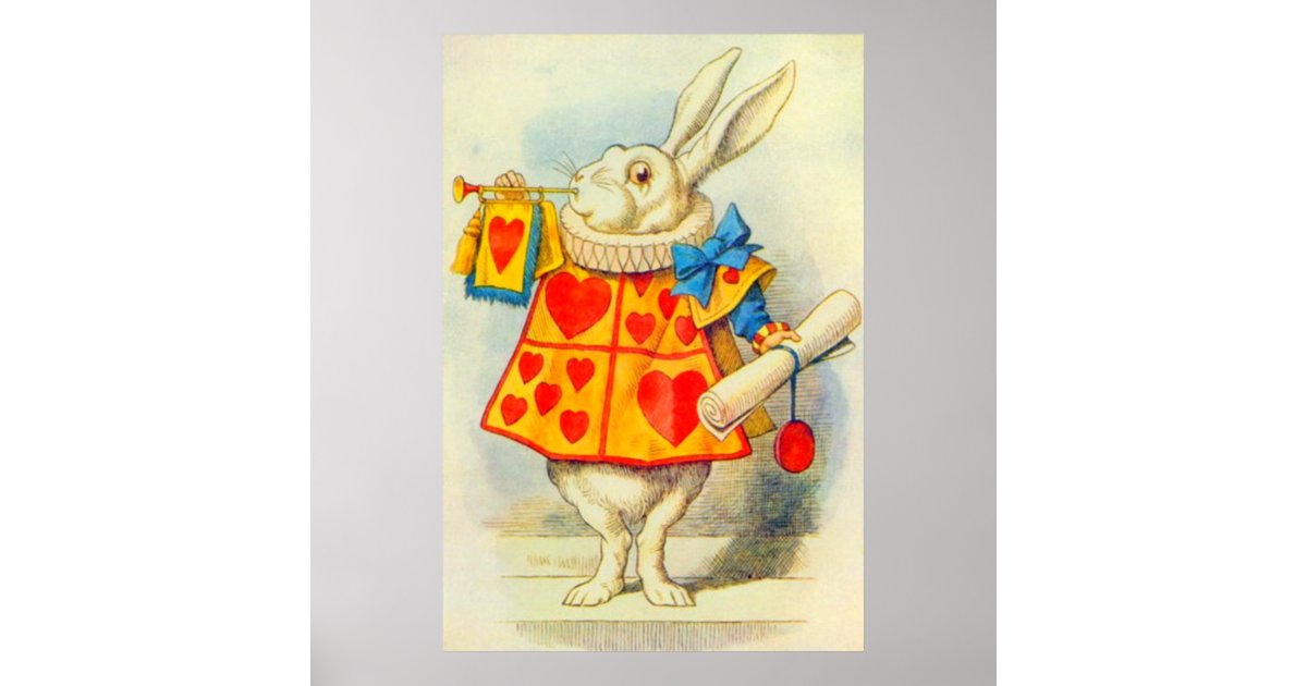 The White Rabbit Full Colour Poster | Zazzle