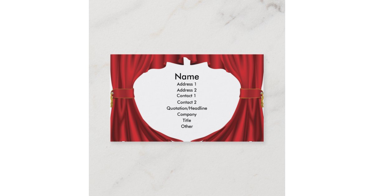 Theatre curtains business card design | Zazzle