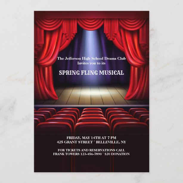 Theatre Ticket Invitations | Zazzle CA