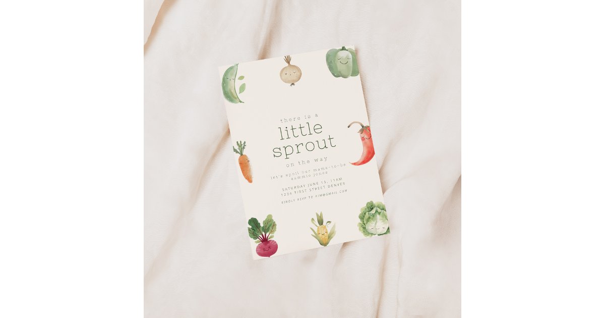 There is a Little Sprout on the Way Baby Shower Invitation | Zazzle