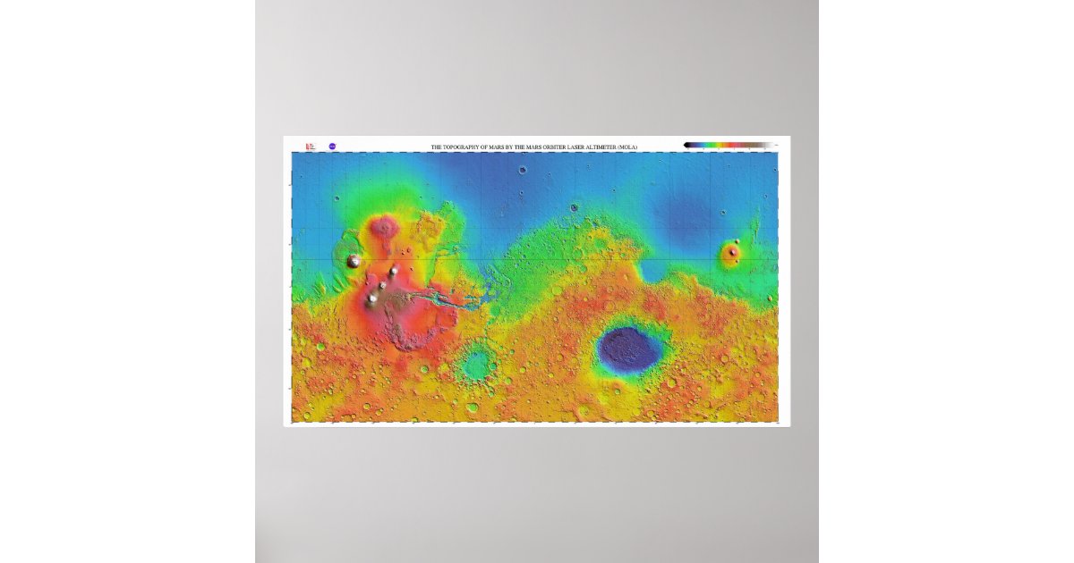 Thermal Inertia Map of Mars Poster | Zazzle